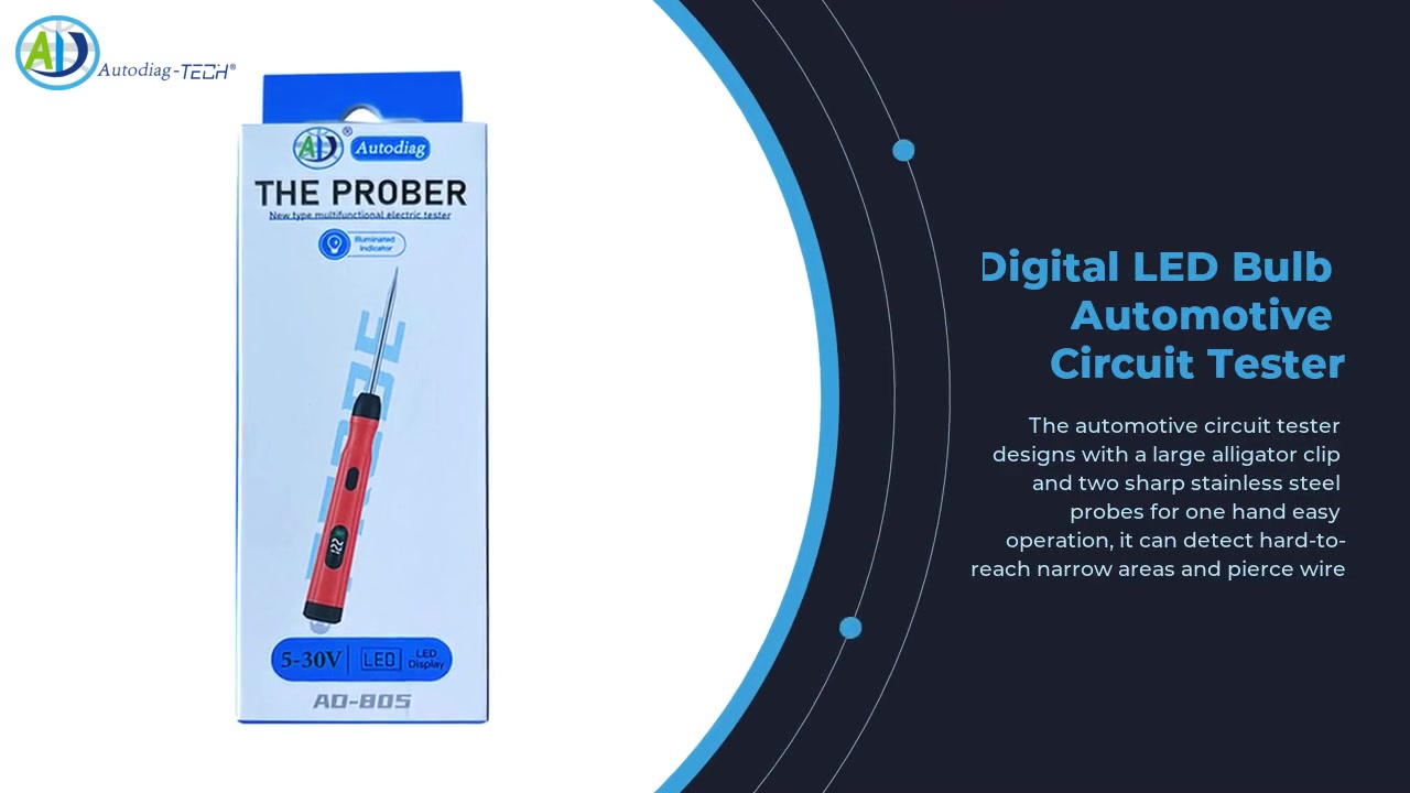 Digital LED Bulb Automotive Circuit Tester, 5V-12V-30V Test Light with ...