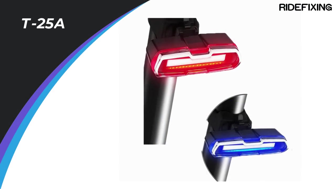 USB Rechargable Bicycle Light Led Blue Red Dual Color Temperture ...