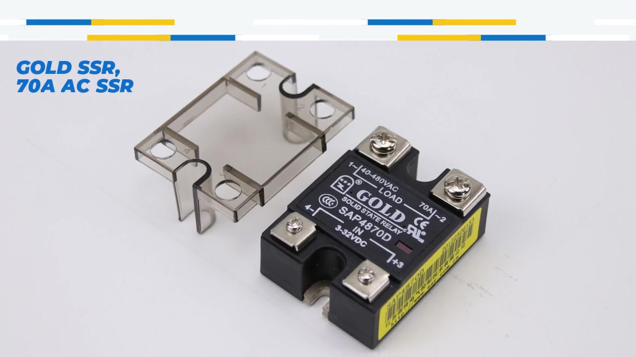 GOLD SSR, 70A AC SSR, DC control AC solid state relay, input 4-32VDC ...