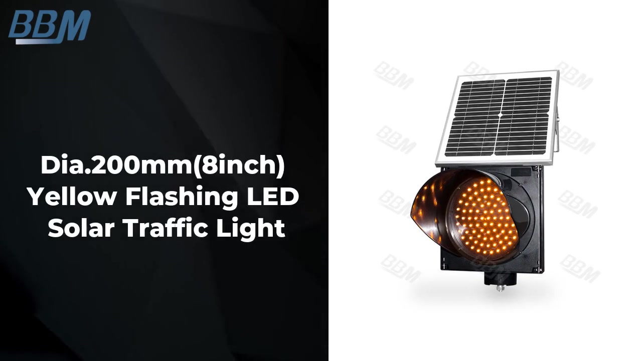 Quality Dia.200mm(8inch) Yellow Flashing LED Solar Traffic Light ...
