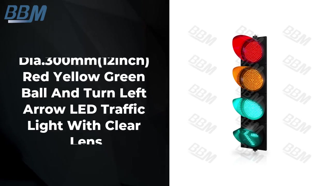 Dia.300mm Red Yellow Green Ball And Turn Left Arrow LED Traffic Light ...