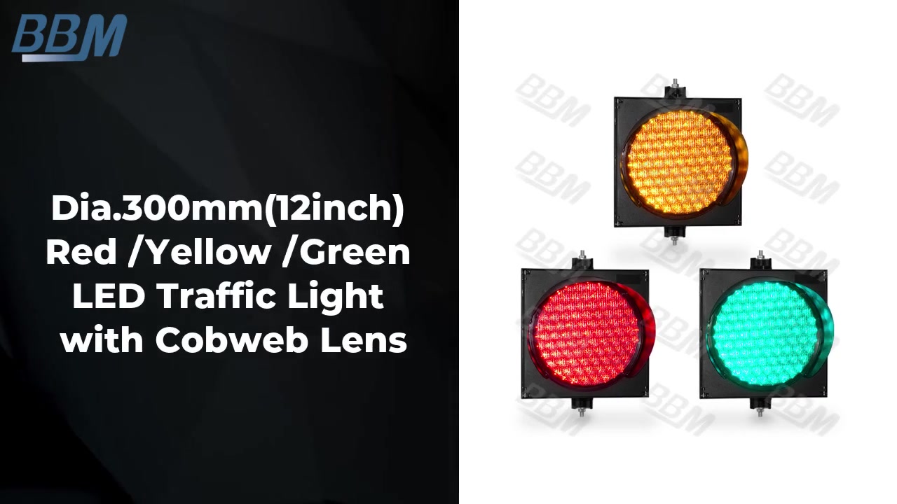 Quality Dia.300mm(12inch) Red /Yellow /Green LED Traffic Light with ...