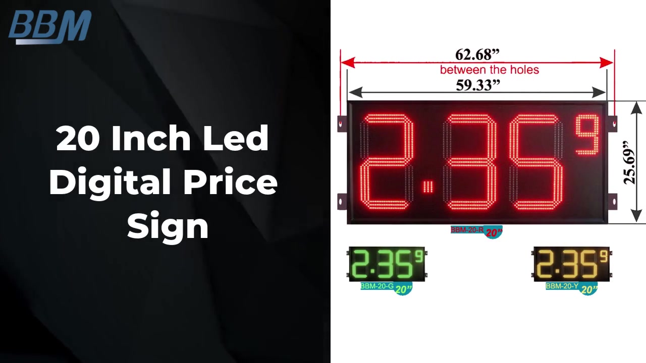 Customized 20 Inch Led Digital Price Sign manufacturers From China ...
