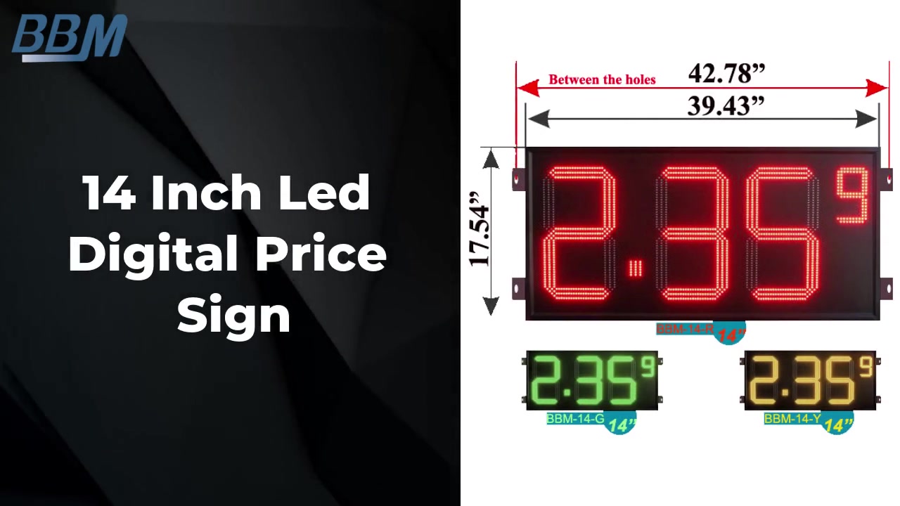 Quality 16 Inch Led Digital Price Sign Manufacturer | BBM Traffic Light