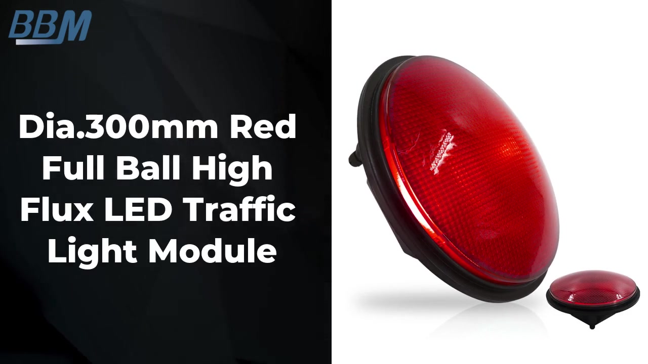 Quality Dia.300mm Red Full Ball High Flux LED Traffic Light Module ...