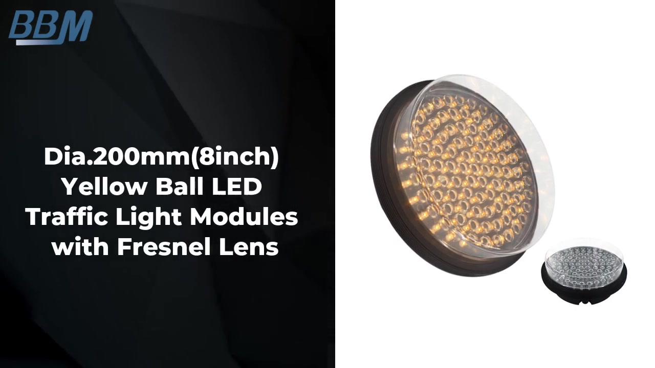 Best Dia.200mm(8inch) Yellow Ball LED Traffic Light Modules with ...