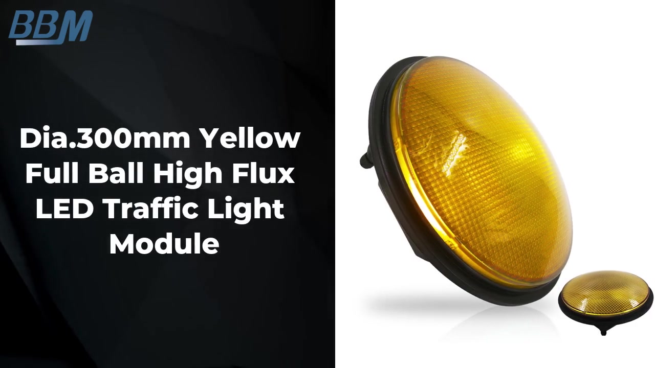 Best Dia.300mm Yellow Full Ball High Flux LED Traffic Light Module ...