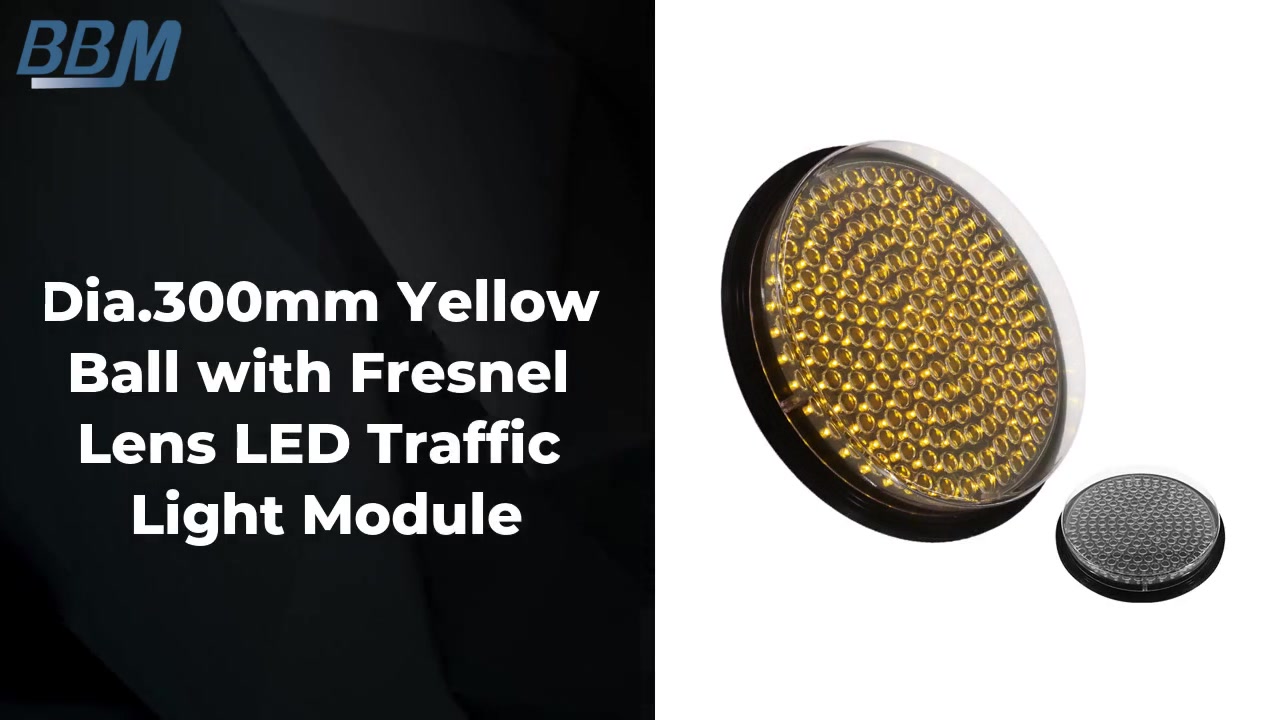 Quality Dia.300mm Yellow Ball with Fresnel Lens LED Traffic Light ...