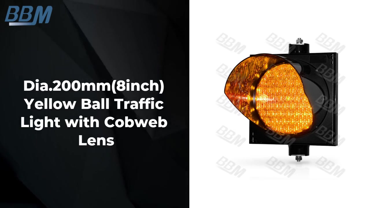 Best Dia.200mm(8inch) Yellow Ball Traffic Light with Cobweb Lens ...