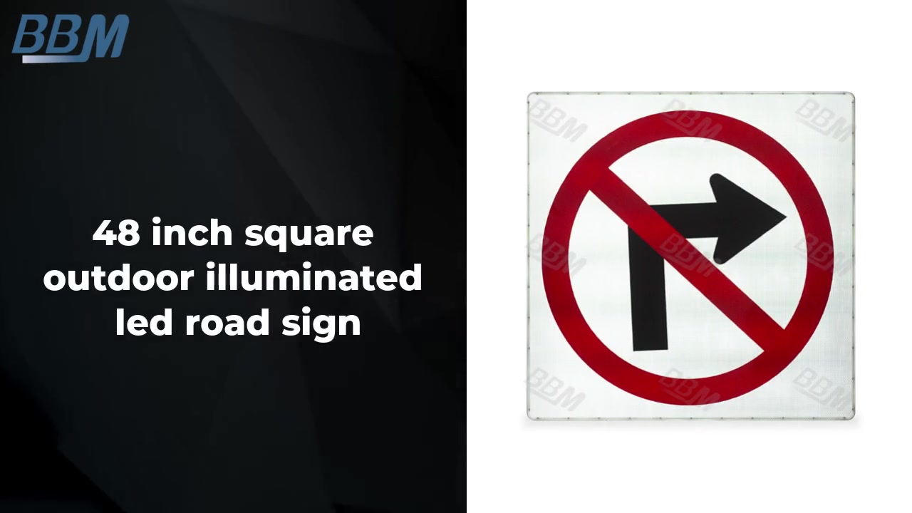 Customized 48 inch square outdoor illuminated led road sign ...
