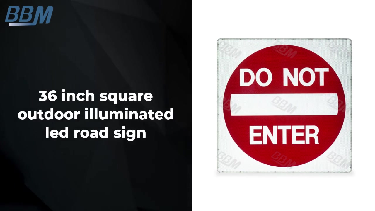 Customized 36 inch square outdoor illuminated led road sign ...