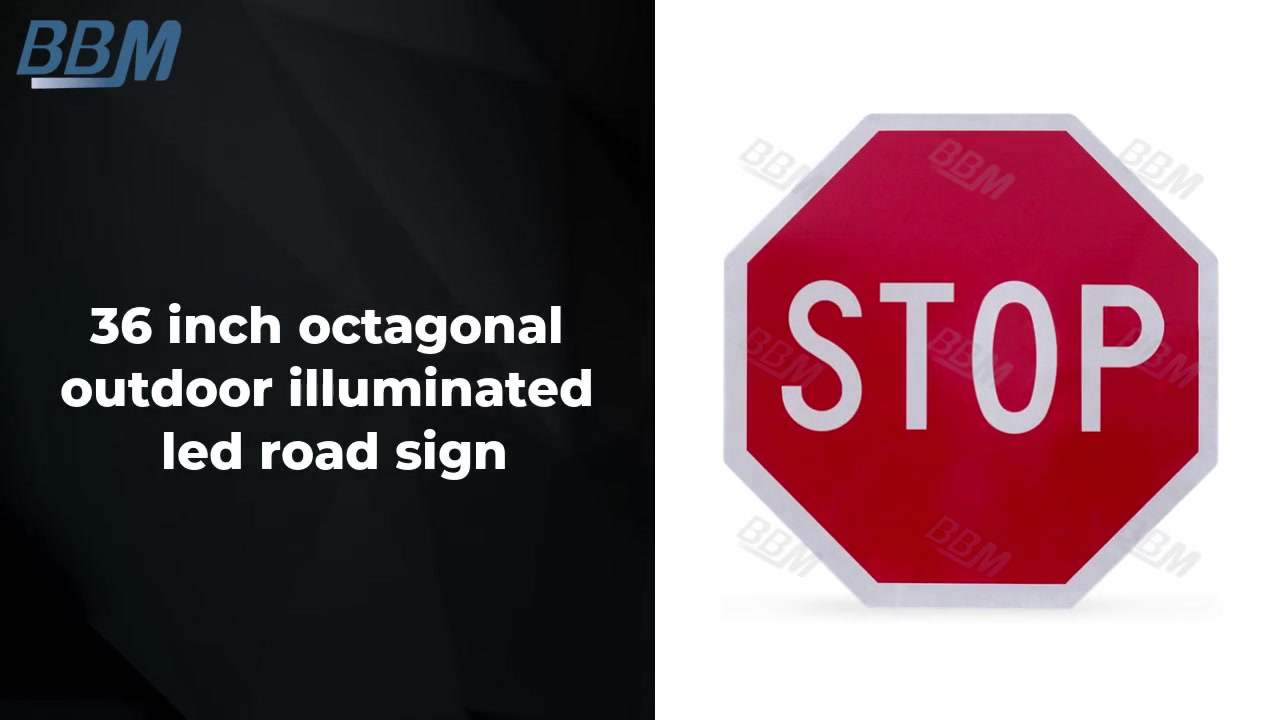 Customized 36 inch octagonal outdoor illuminated led road sign ...