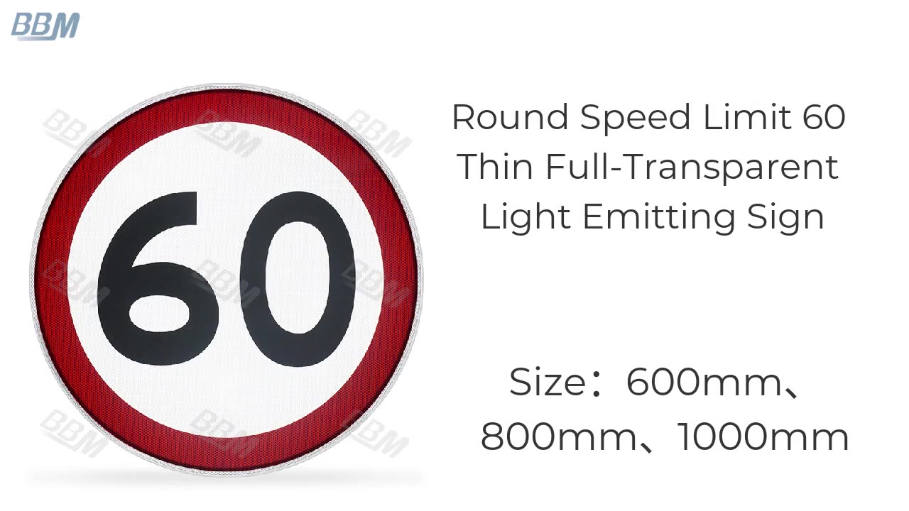 Best Round Speed Limit 60 Thin Full-Transparent Light Emitting Sign ...